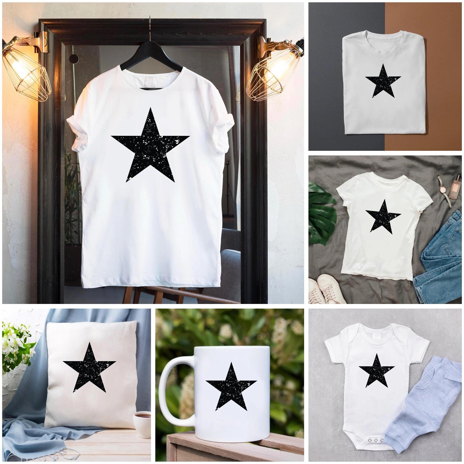 Distressed Star SVG: Vector Cut Files (PNG, EPS) - Etsy