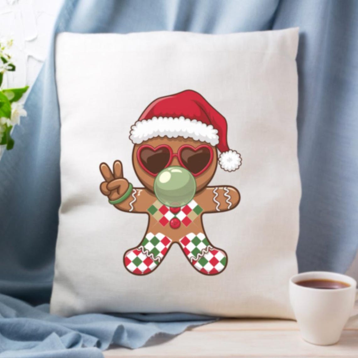 Cool Gingerbread Man PNG | Christmas Cookie With Santa Hat & Sunglasses ...