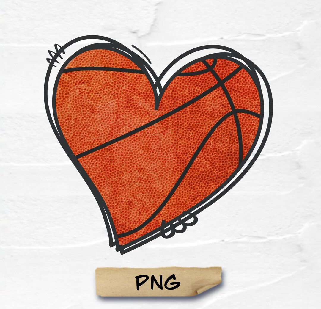 Basketball Heart PNG: Love Vector Clipart, Sublimation Design (digital ...