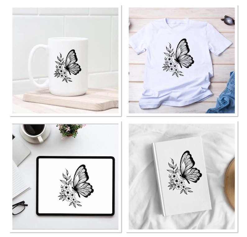 Floral Butterfly SVG: Boho Cut File (digital Download) - Etsy