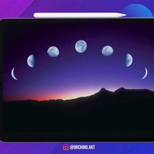 Moon Brushes for Procreate - 11 Procreate Moon Phases Stamp Brushes - Etsy