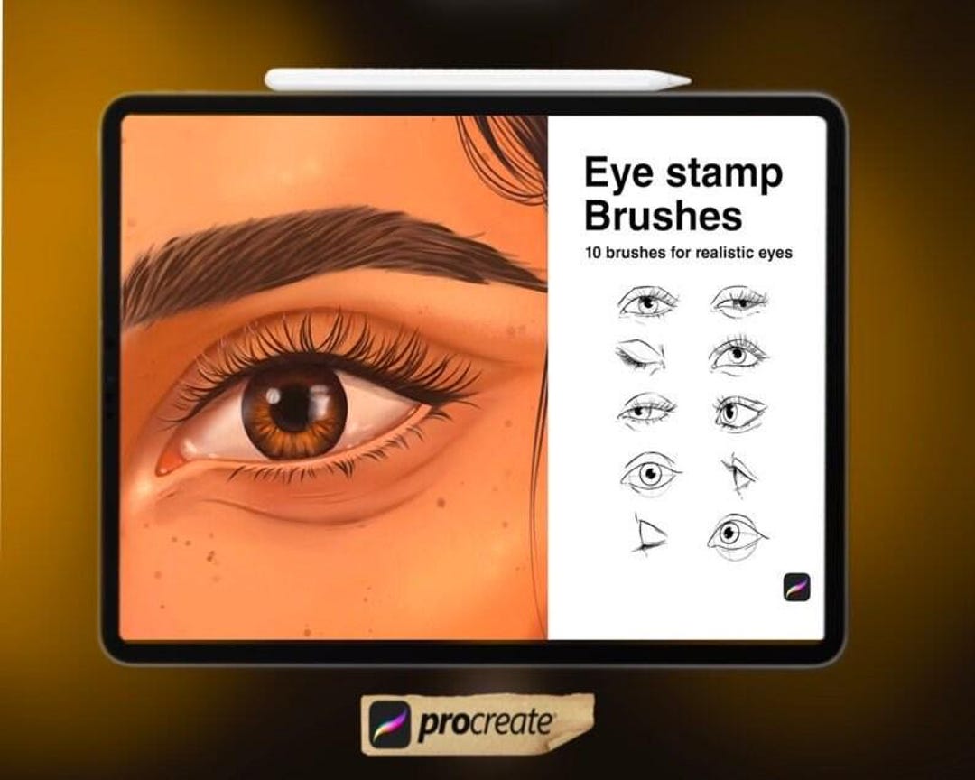 Eyes Stamps for Procreate, 10 Eyes Stamps Procreate, Procreate Eyes ...