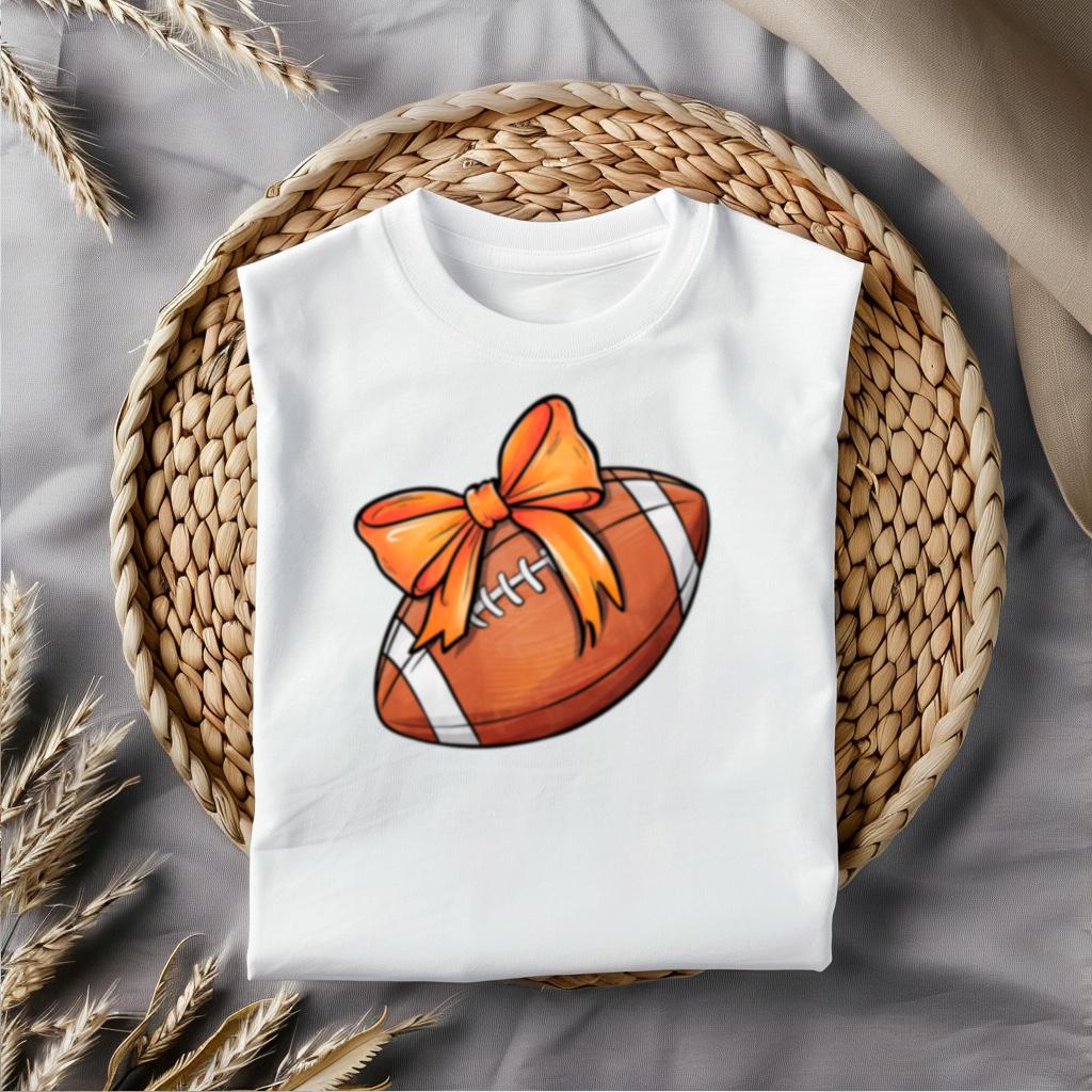 Football With Bow PNG | Cute Girly Football Sublimation Design | Game ...