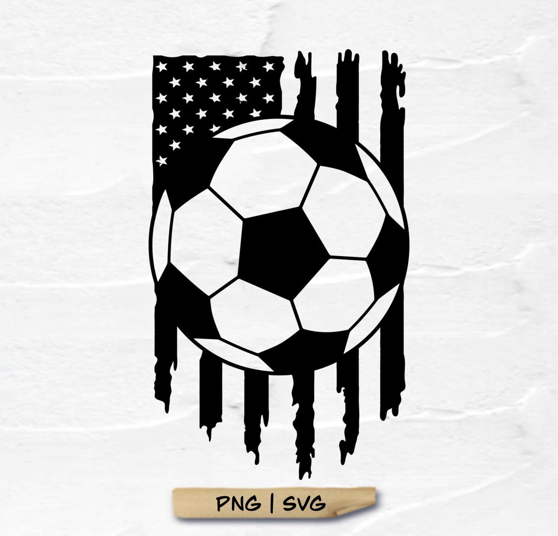 American Flag Soccer Ball SVG PNG: Distressed Patriotic Design (digital ...
