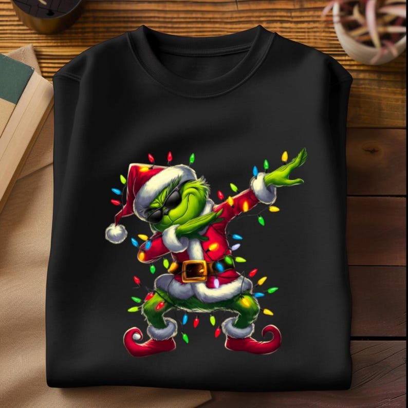 Grinch divertido con luces navideñas PNG: Clipart de Papá Noel con ...
