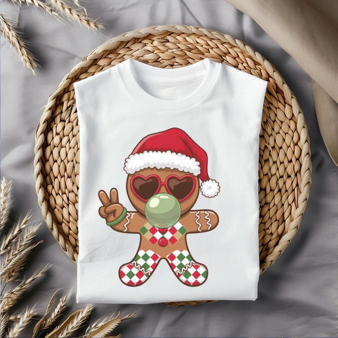 Cool Gingerbread Man PNG | Christmas Cookie With Santa Hat & Sunglasses ...