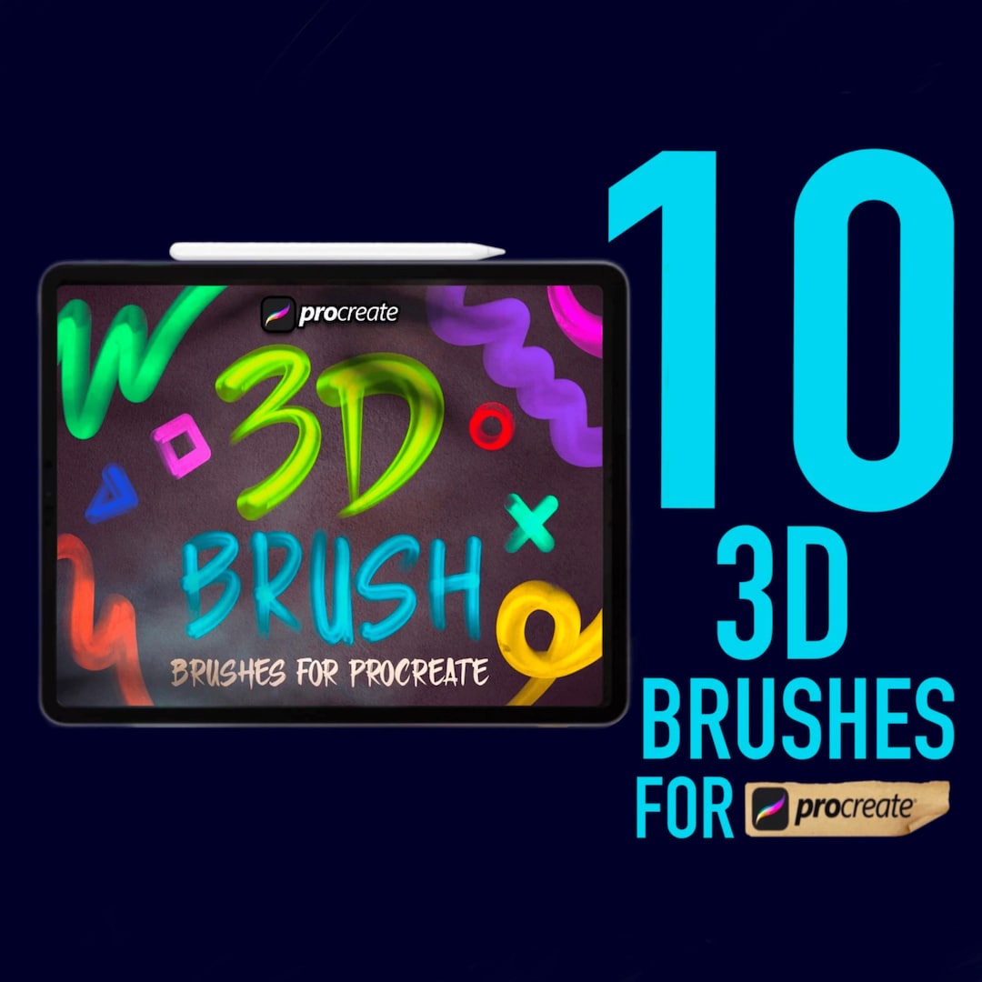 3D Brushes for Procreate, Procreate 3D Brush Pack - Etsy