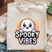 Cute Spooky Vibes Ghost PNG | Halloween Sublimation Design | Kawaii ...
