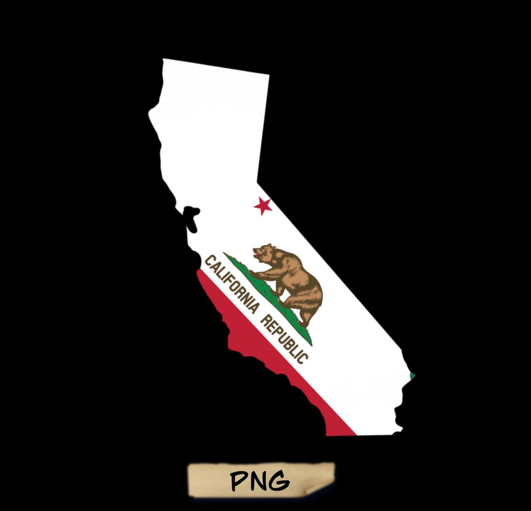 California Flag Map PNG: State Outline Vector (digital Download) - Etsy