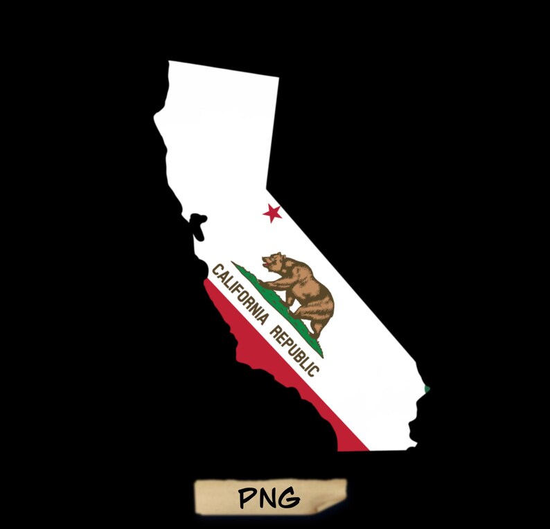 California Flag Map PNG: State Outline Vector (digital Download) - Etsy ...