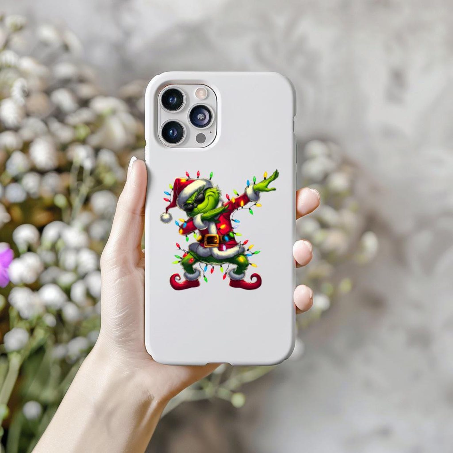 Funny Grinch Dab Christmas PNG: Santa With Lights Clipart (digital ...