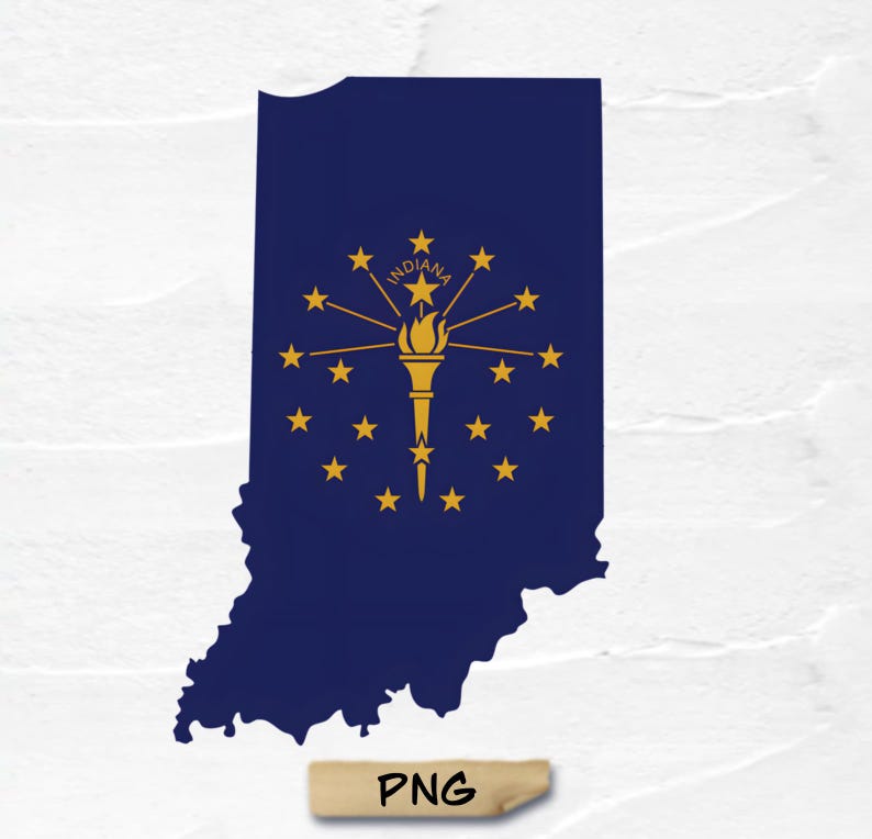 Indiana State Map PNG: Indiana Flag Vector (digital Download) - Etsy