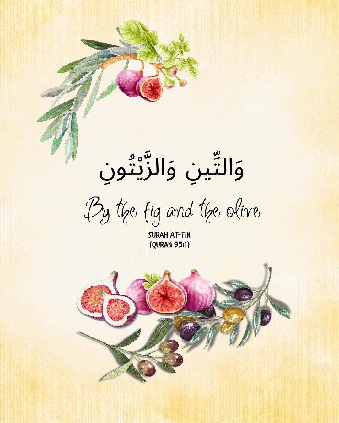 Islamic Wall Art | Fig and Olive, Surah At-tin (digital Download) - Etsy