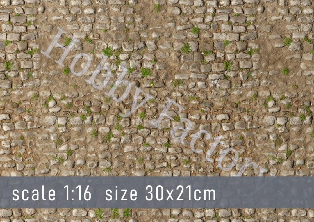 1:16 Cobblestone Road Display Base 30x21cm (size A4) 3mm PVC HD Print ...