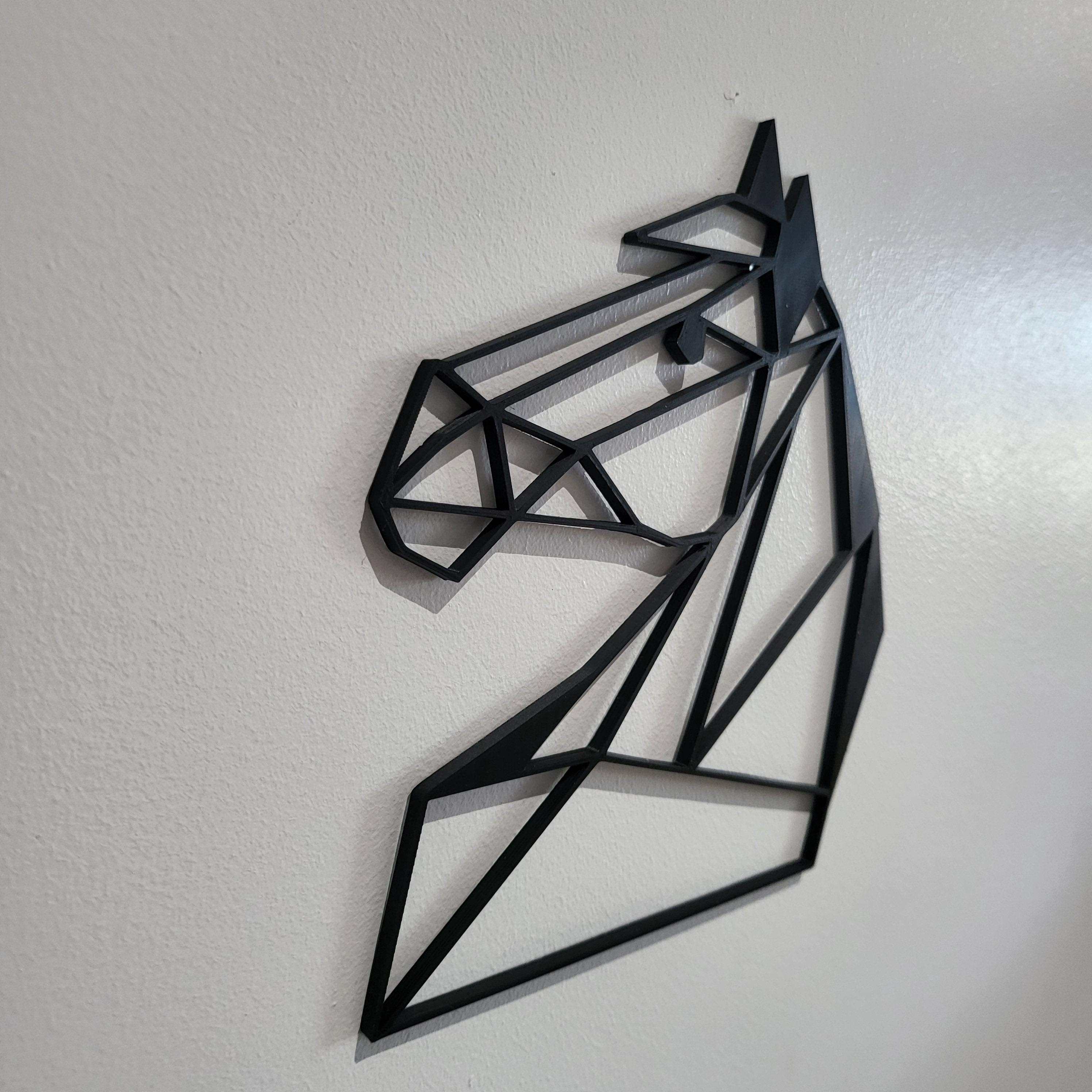Hangable Horse 3D Printed Wall Art - 190mm PLA Home Decor Hanging ...