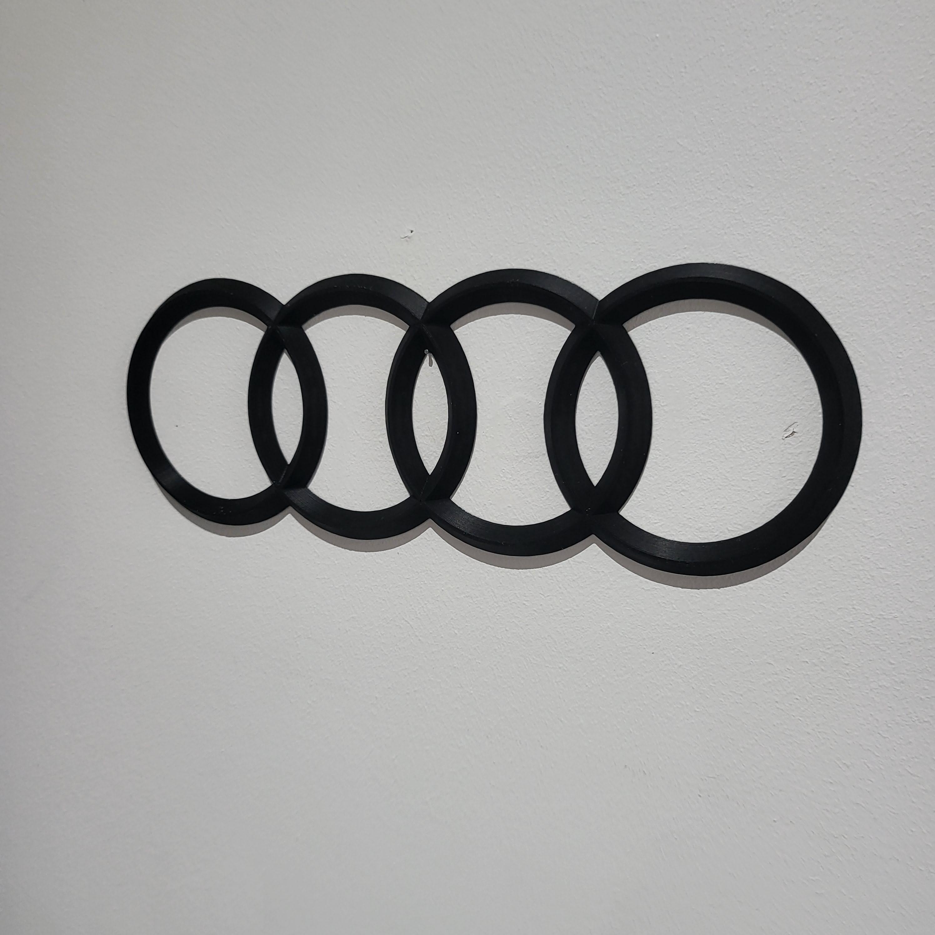 Audi Logo Wall Art 3d Printed Home Decor 250mm Hanging Ornaments ...