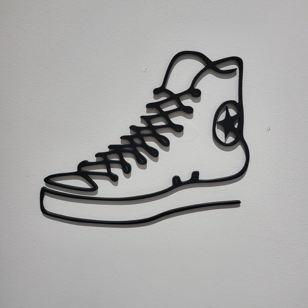 Converse 3D Printed Wall Art 200mm Long Home Decor Pla Hanging ...