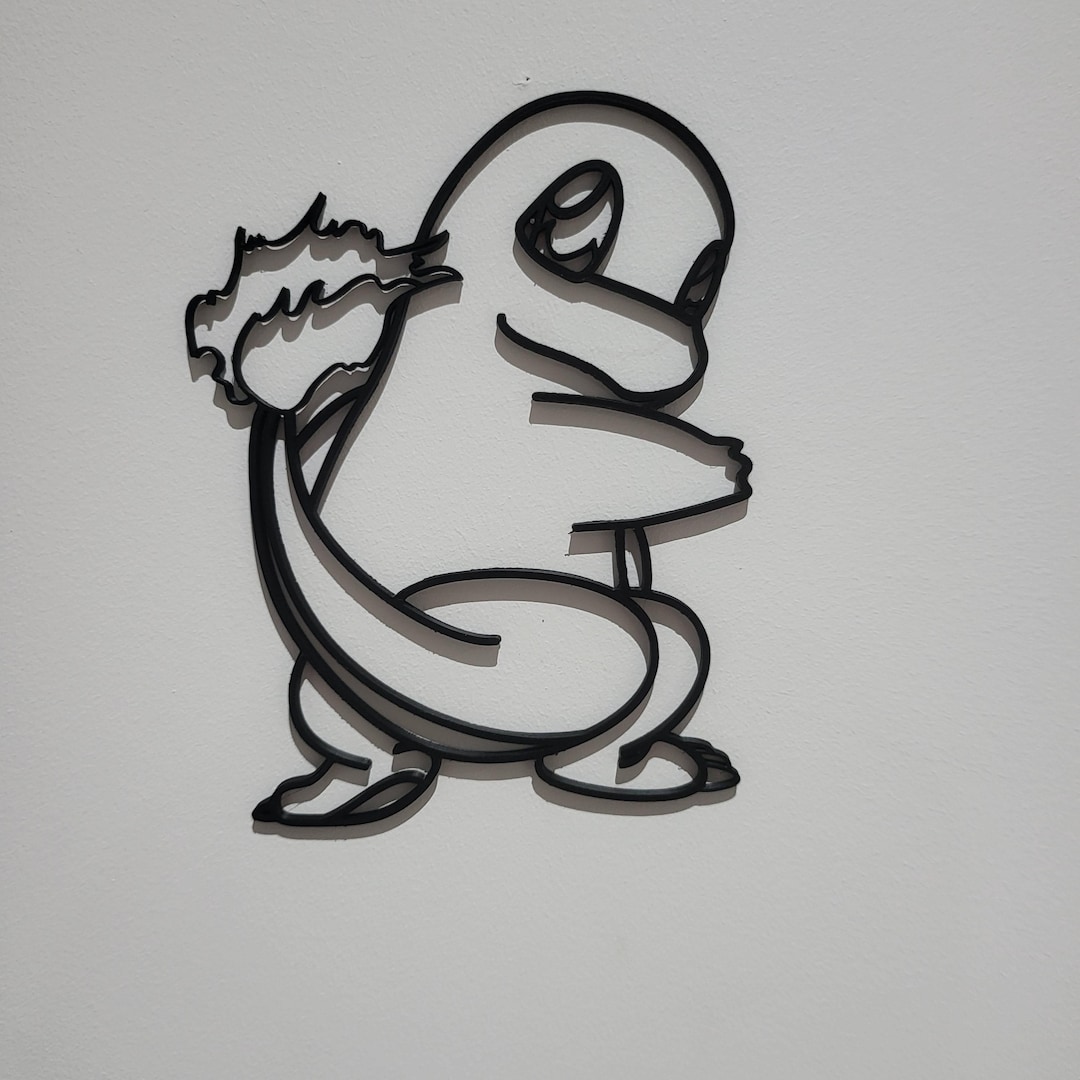 Pokemon Charmander 200mm 3D Printed Wall Art PLA Home Decor Hanging ...