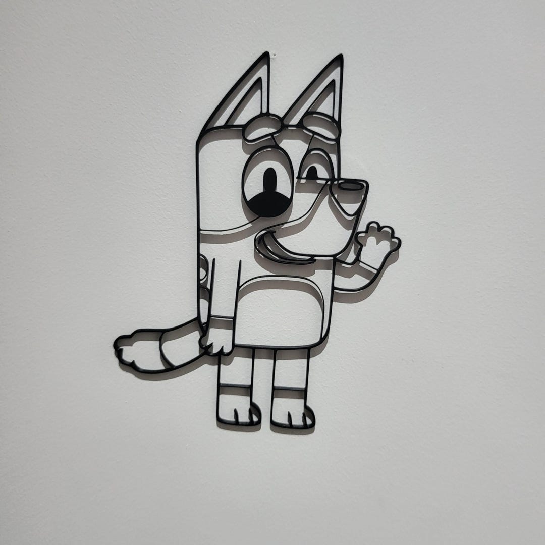 Bluey Wall Art Home Decor - 200mm Kids Pla Plastic Hanging Decor ...