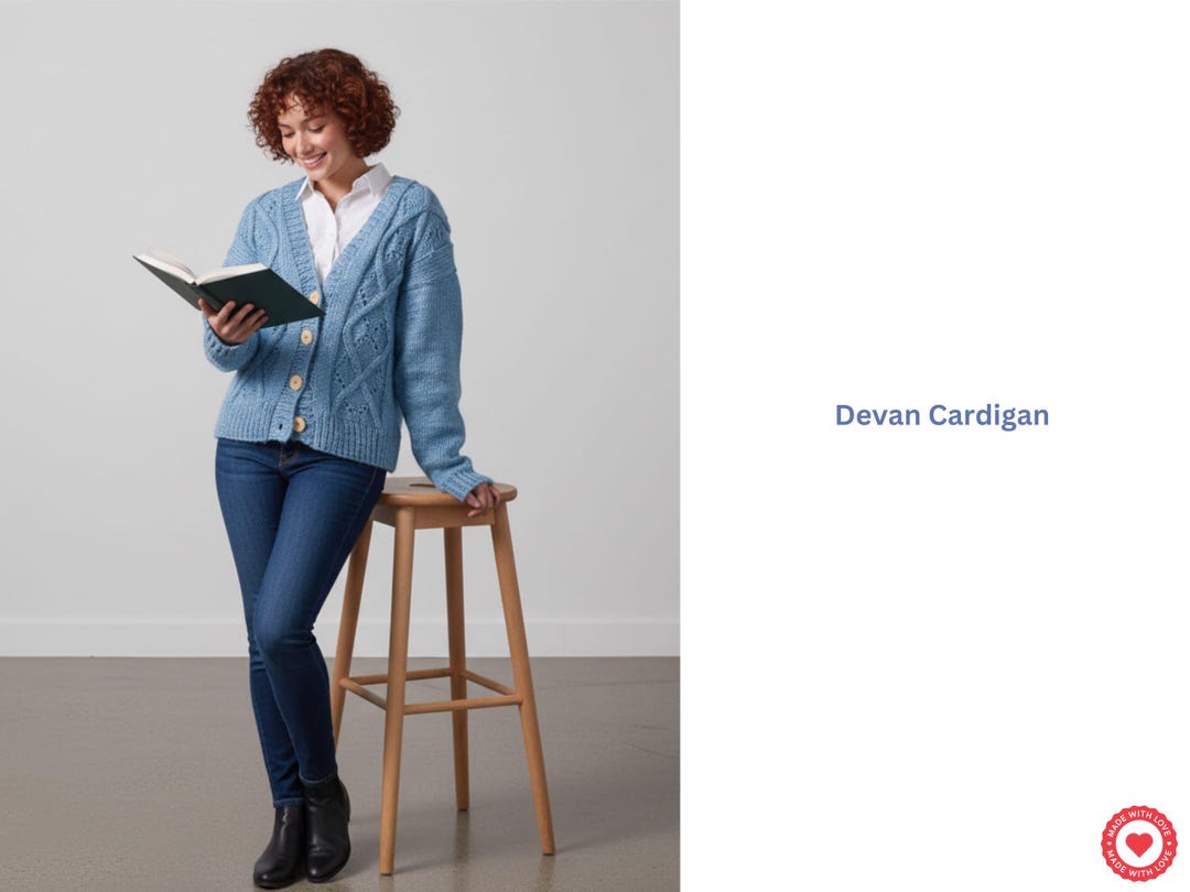 Dewan Cardigan Knitting Pattern | Button Front Sweater, XS-5X (PDF) - Etsy