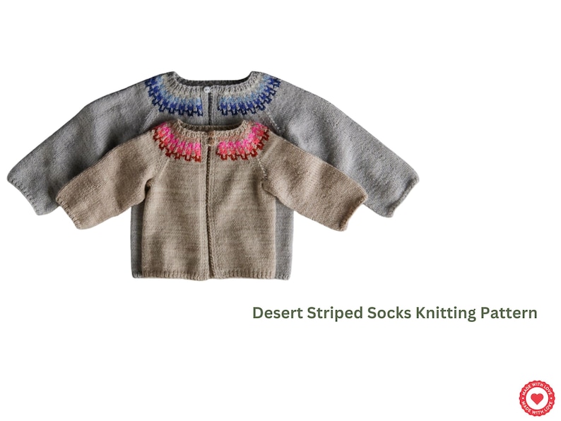 Baby Colorwork Cardigan Knitting Pattern – Seamless Raglan Sweater (PDF ...