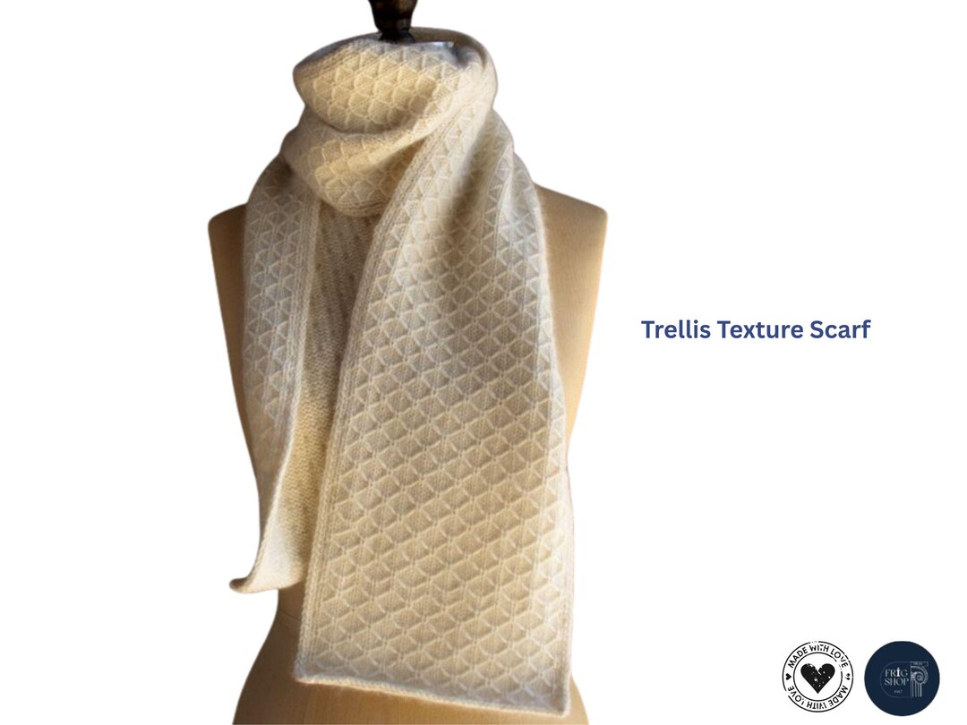Trellis Texture Scarf Knitting Pattern PDF | Textured Stitch Scarf ...