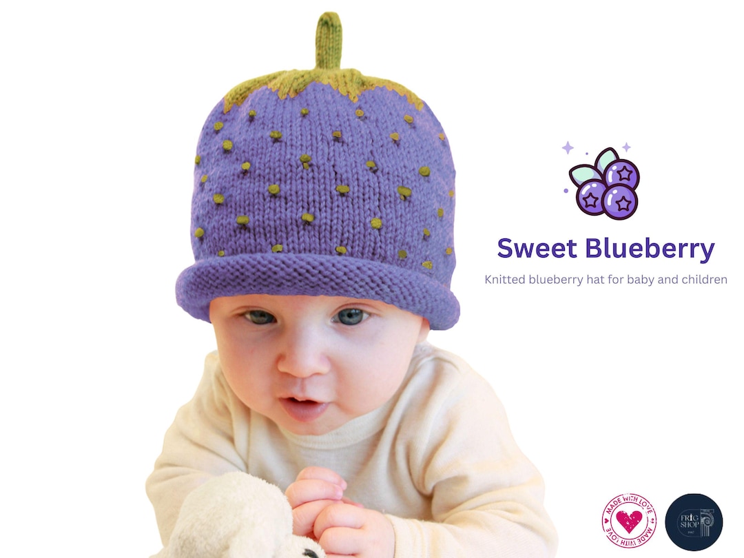Blueberry Baby Hat Knitting Pattern PDF- Baby Lovely Fruit Cap- Make ...
