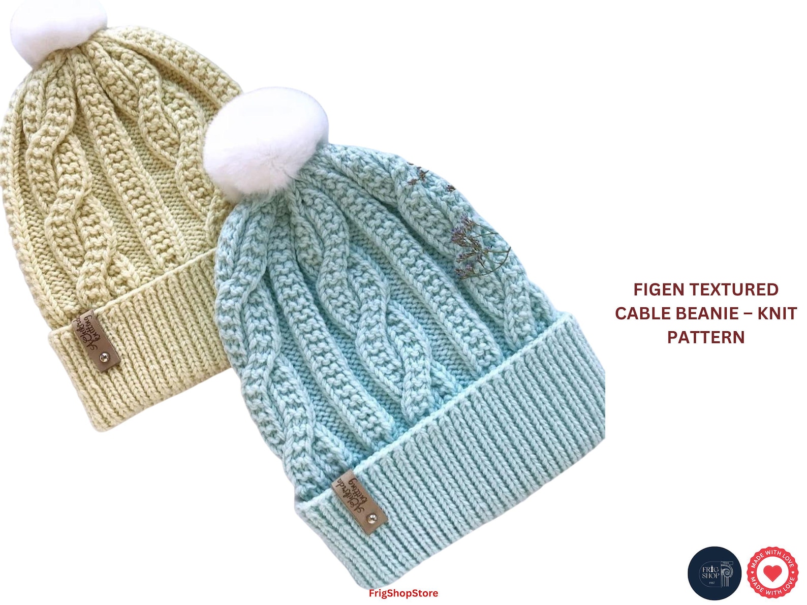 Textured Cable Beanie Knitting Pattern | Adult Winter Hat PDF | Chunky ...
