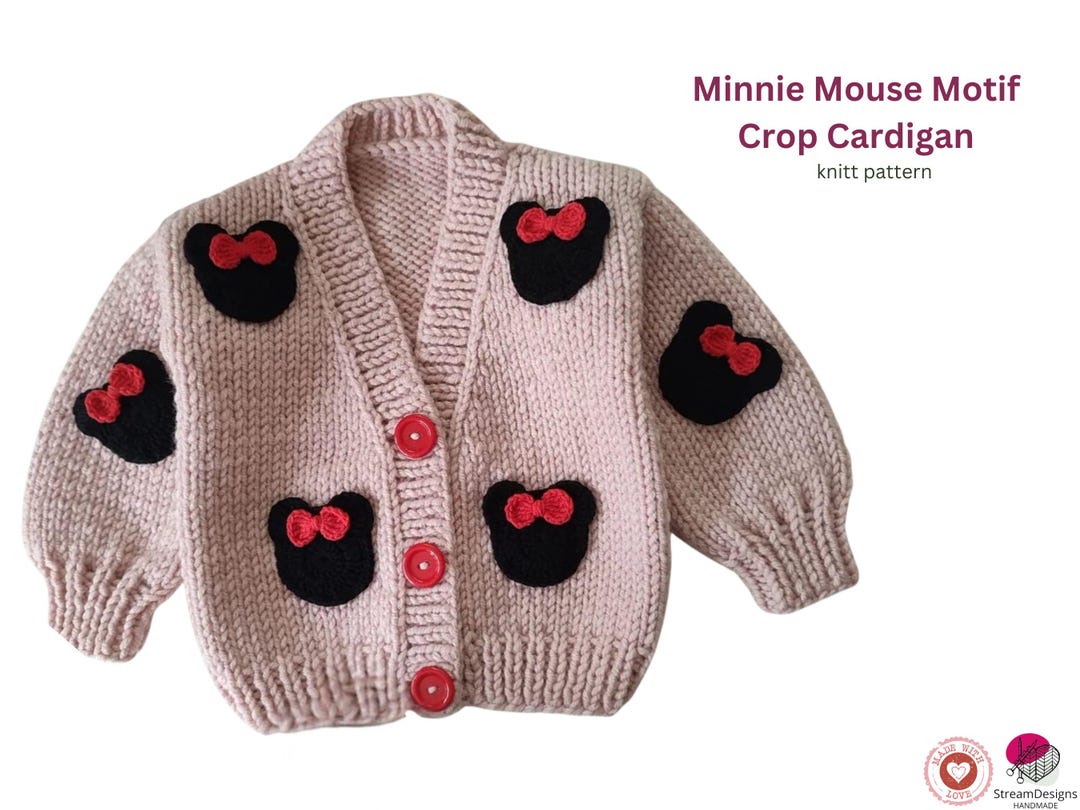Minnie Mouse Crop Cardigan Knitting Pattern – Cute Baby Outfit – Make ...