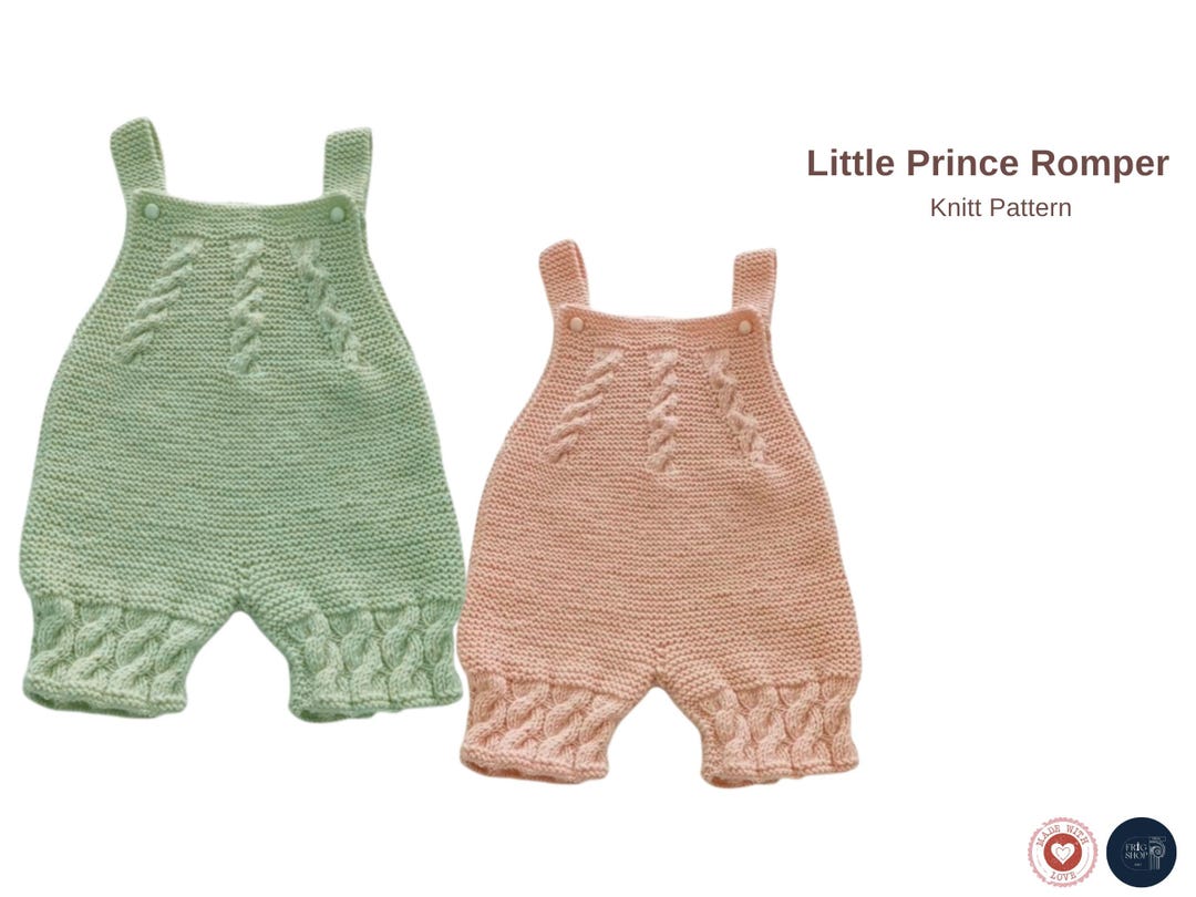 Little Prince Romper Knitting Pattern – Classic Baby Cable Romper ...