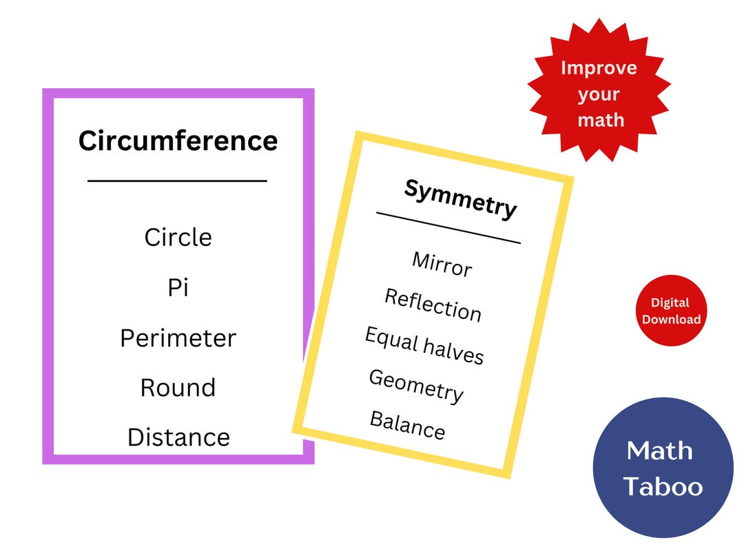 Math Taboo Game – 96 Printable Cards, Educational Fun (PDF & JPG) - Etsy