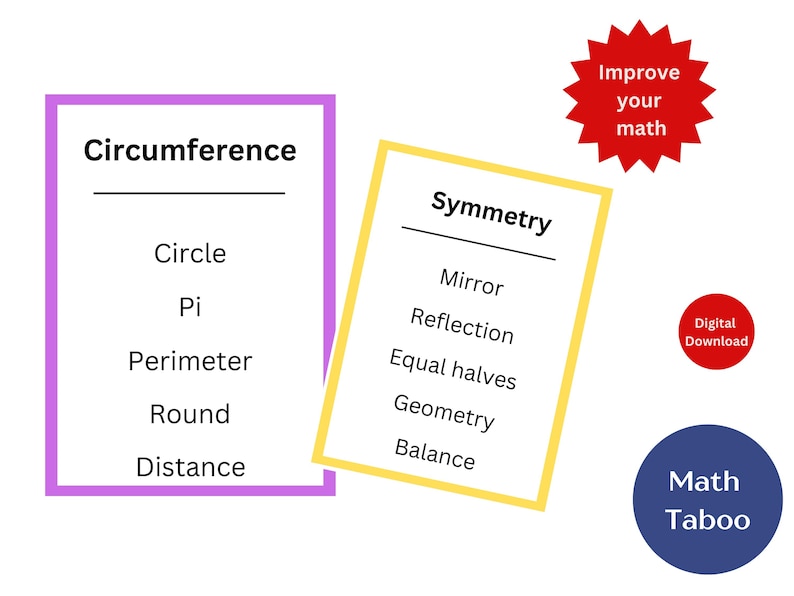 Math Taboo Game – 96 Printable Cards, Educational Fun (PDF & JPG) - Etsy