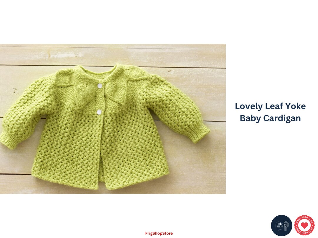 Leaf Yoke Baby Cardigan Knitting Pattern | Lace Sweater (PDF Pattern ...