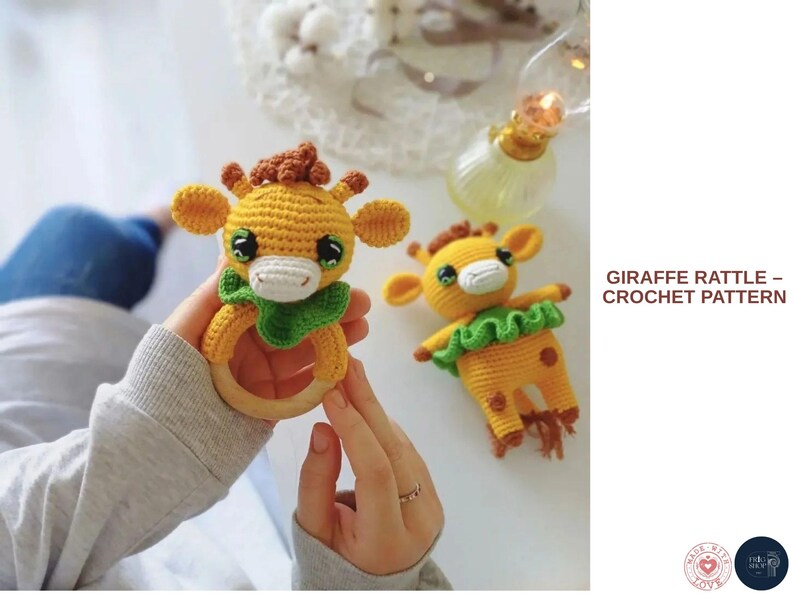 Giraffe Baby Rattle Crochet Pattern – Cute Animal Toy – Make Childhood ...
