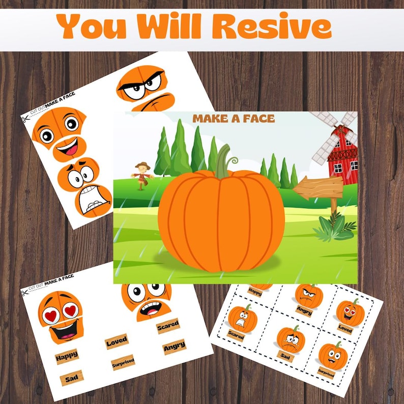 Pumpkin Emotions Activity Chart for Kids Montessori Toddler Fall ...