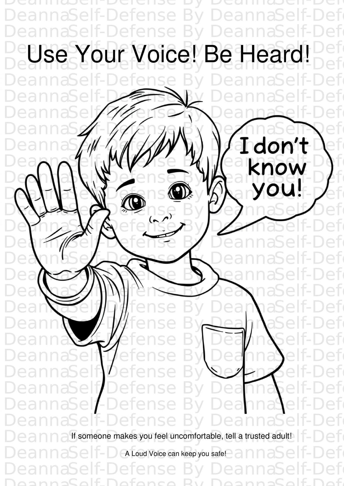 I Don't Know You Coloring Page: Teach Your Child Personal Safety - Etsy