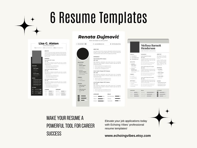 Modern Resume Template: Editable CV Design (A4 & US Letter) - Etsy