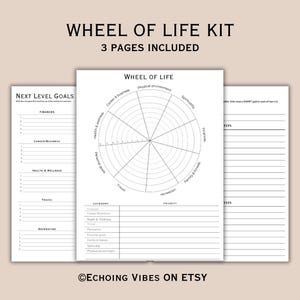 Wheel of Life Printable, Printable Wheel of Life Kit, Goals Planner ...