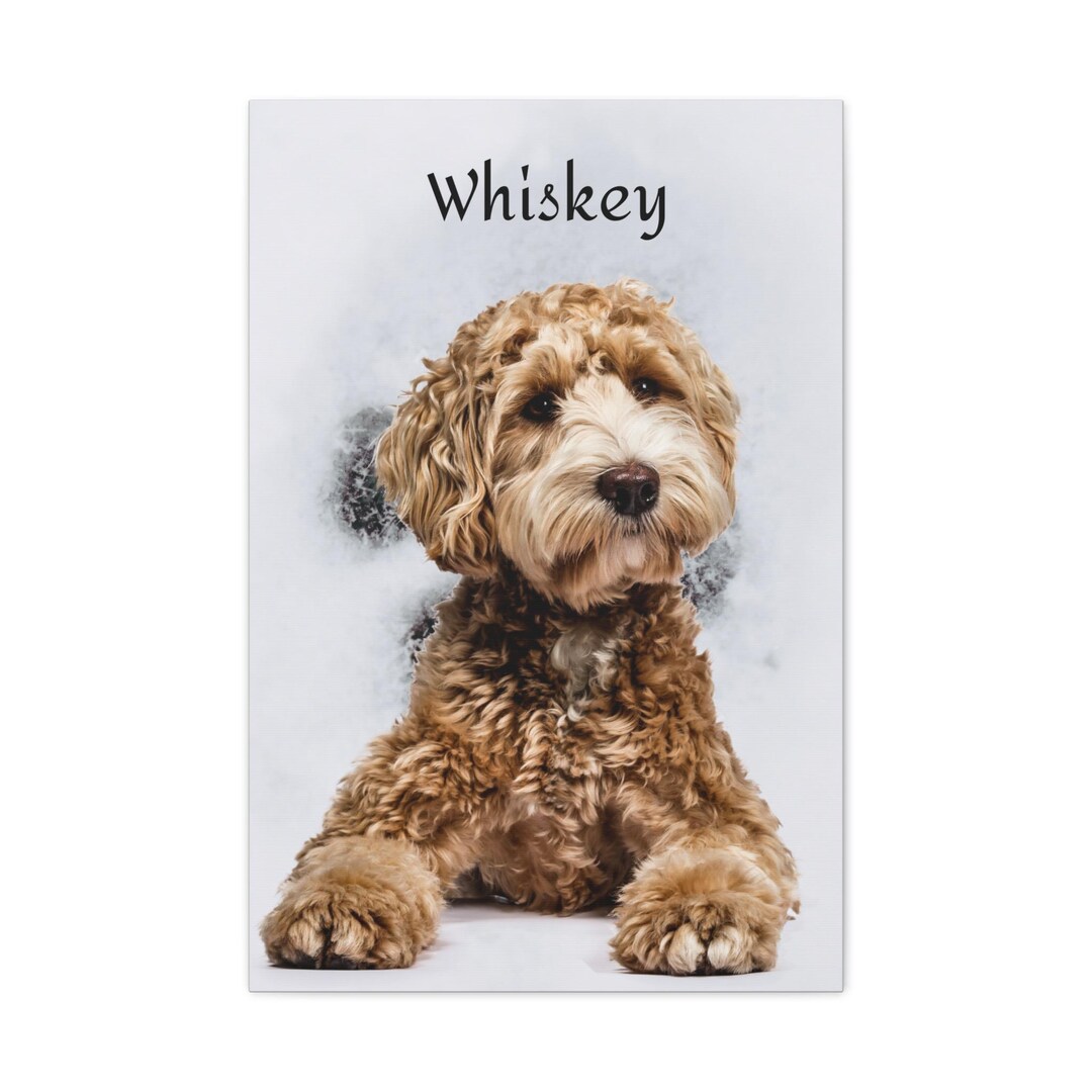 Golden Labradoodle Personalized Wall Art | Custom Pet Portrait for Dog ...
