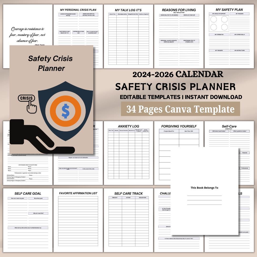 Safety Crisis Planner Binder, Emergency Readiness Organizer, Disaster ...