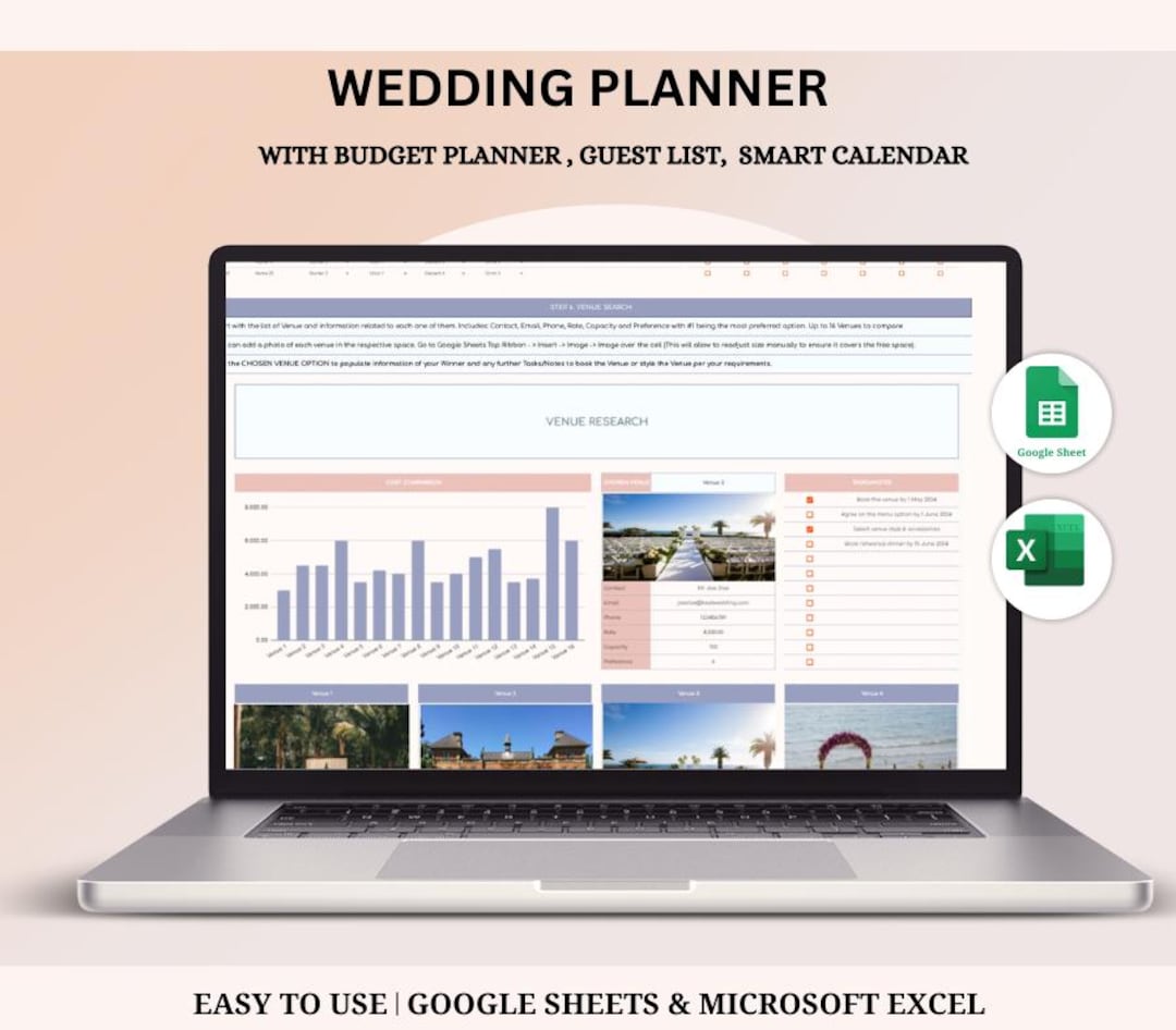Wedding Timeline Checklist Guest List Tracker Wedding Itinerary Seating ...