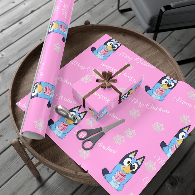 Christmas Bluey Wrapping Paper Personalized Christmas Gift Wrap Paper ...