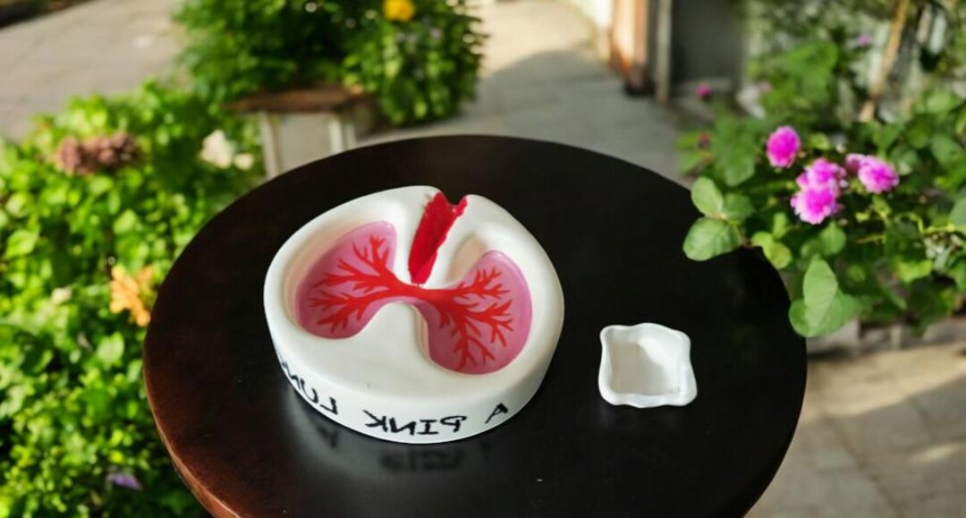 Creative Pink Lung Ceramic Ashtray – Fun and Unique Holder for ...