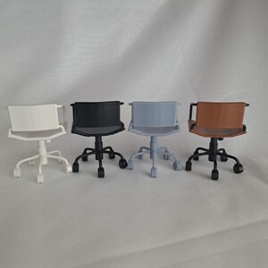 Office Chair 1:12 Miniature Scale Modern Swivel Desk Chair Dollhouse ...