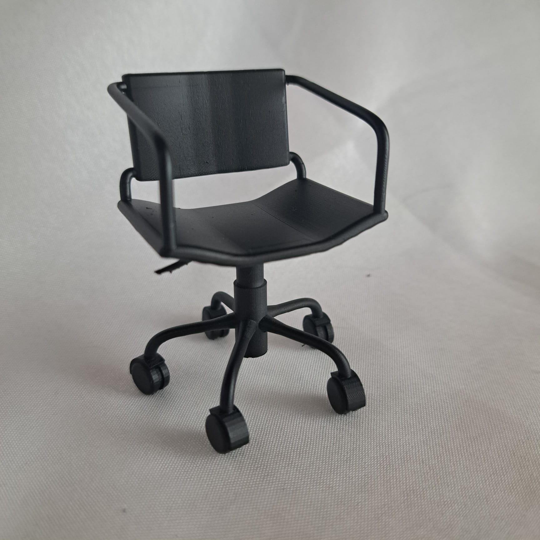 Office Chair 1:12 Miniature Scale Modern Swivel Desk Chair Dollhouse ...