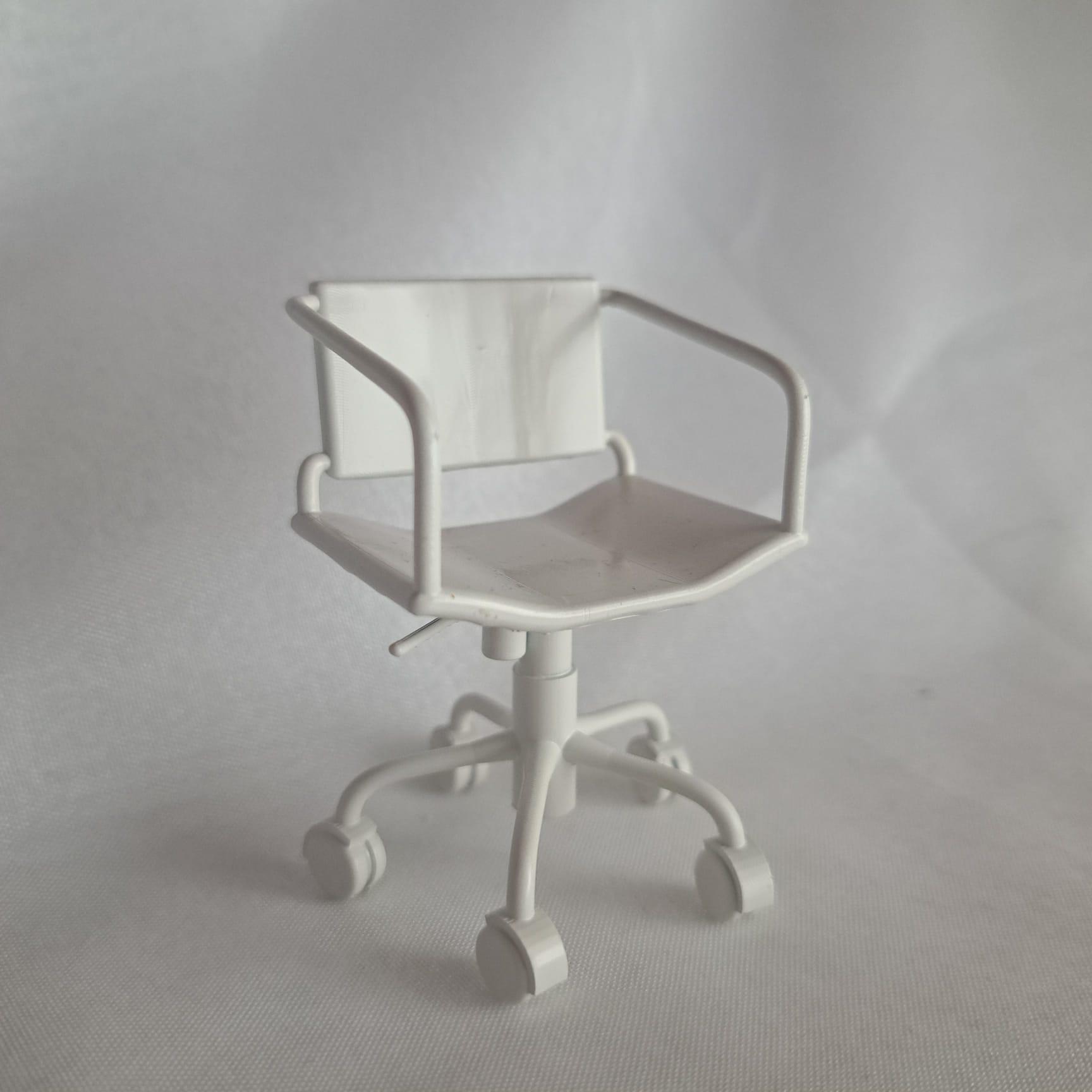 Office Chair 1:12 Miniature Scale Modern Swivel Desk Chair Dollhouse ...