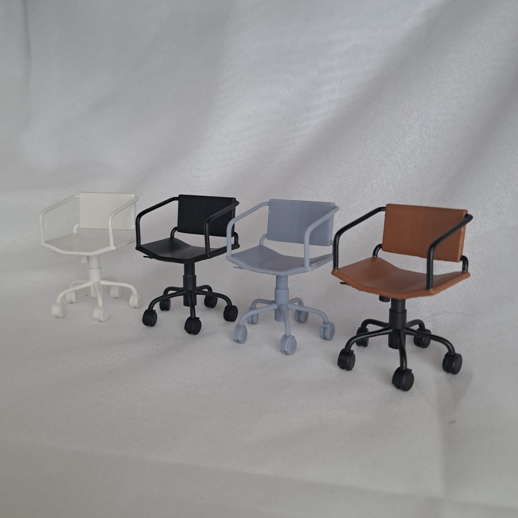 Office Chair 1:12 Miniature Scale Modern Swivel Desk Chair Dollhouse ...