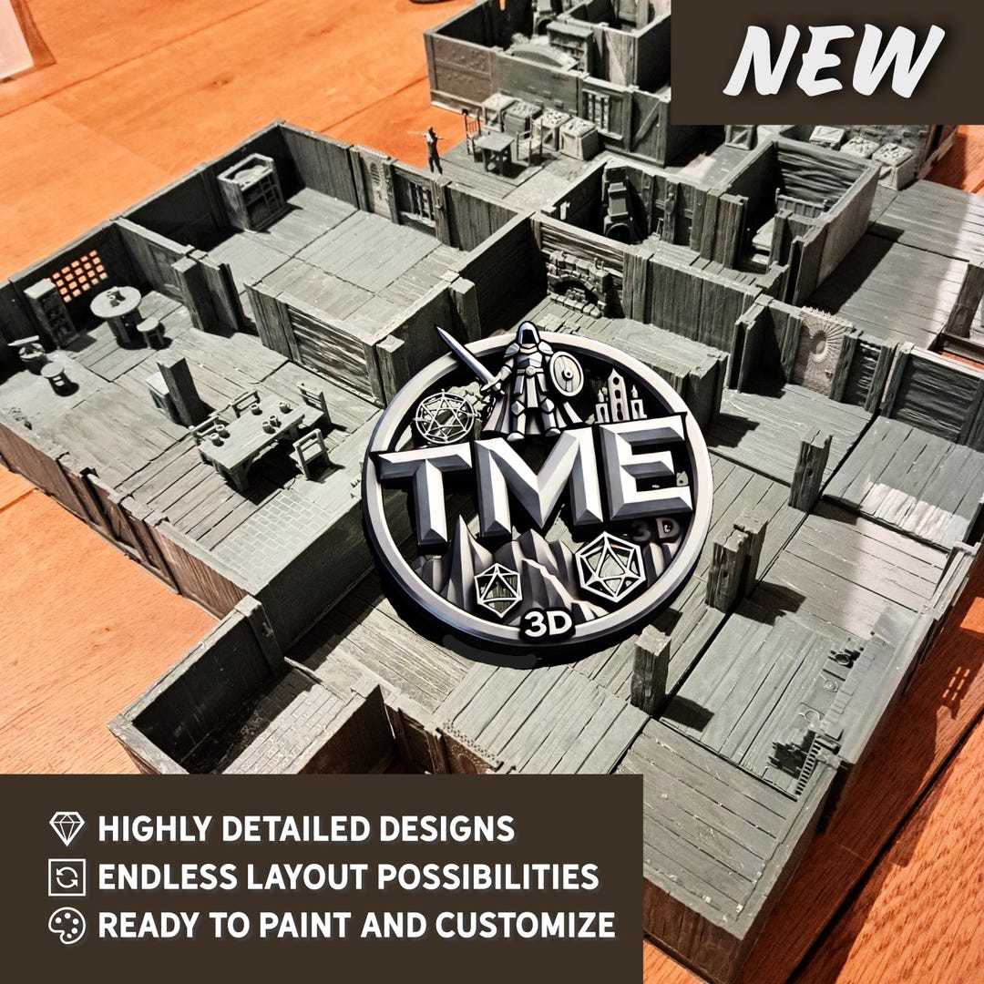6x6cm Modular Dungeon Blocks 3D Printed Tabletop RPG Terrain for D&D ...