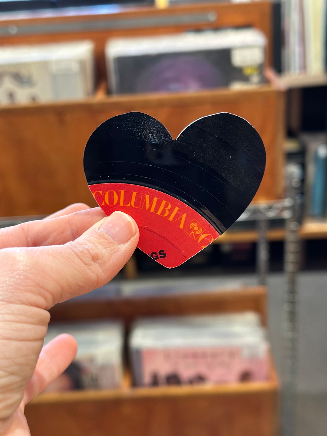 Mini Vinyl Record Heart Handmade Valentines Heart Decorations Vintage ...