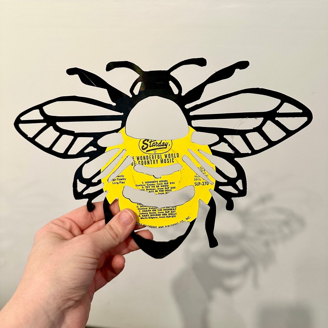 Bee Vinyl Record Art , Includes 1 Bee, Art Installation, Nature Vibes ...